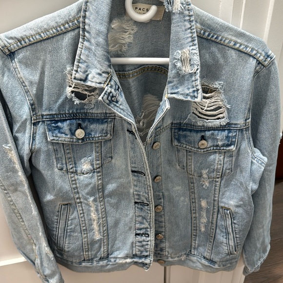 PacSun | Jackets & Coats | Pacsun Light Wash Distressed Jean Jacket S ...